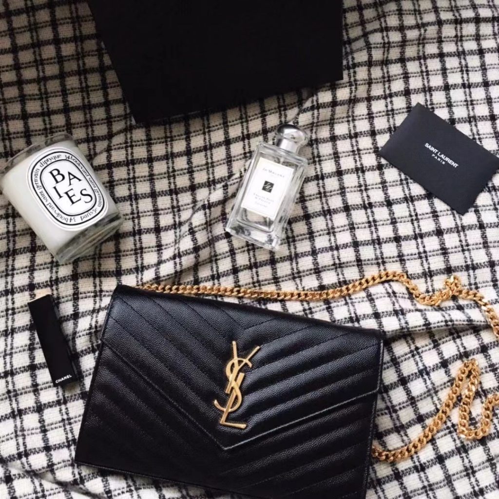 YSL Monogram Wallet On Chain BLACK - AEU Luxury